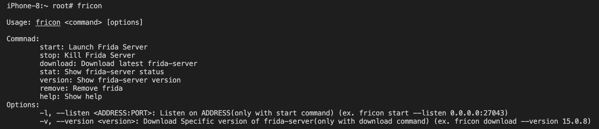GitHub - Mabdelwanis/fricon-kr: frida control command line tool