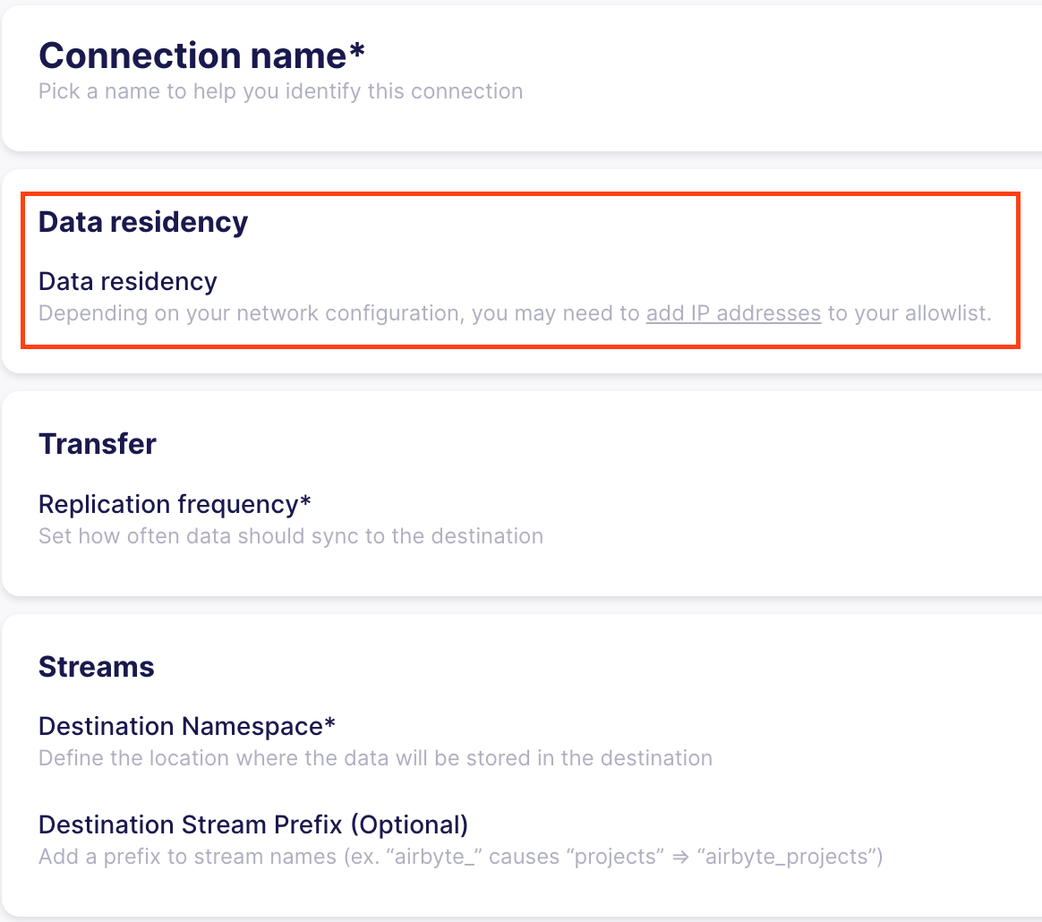 Add More Detail To Data Residency Help Text When Creating A New Connection · Issue 19729