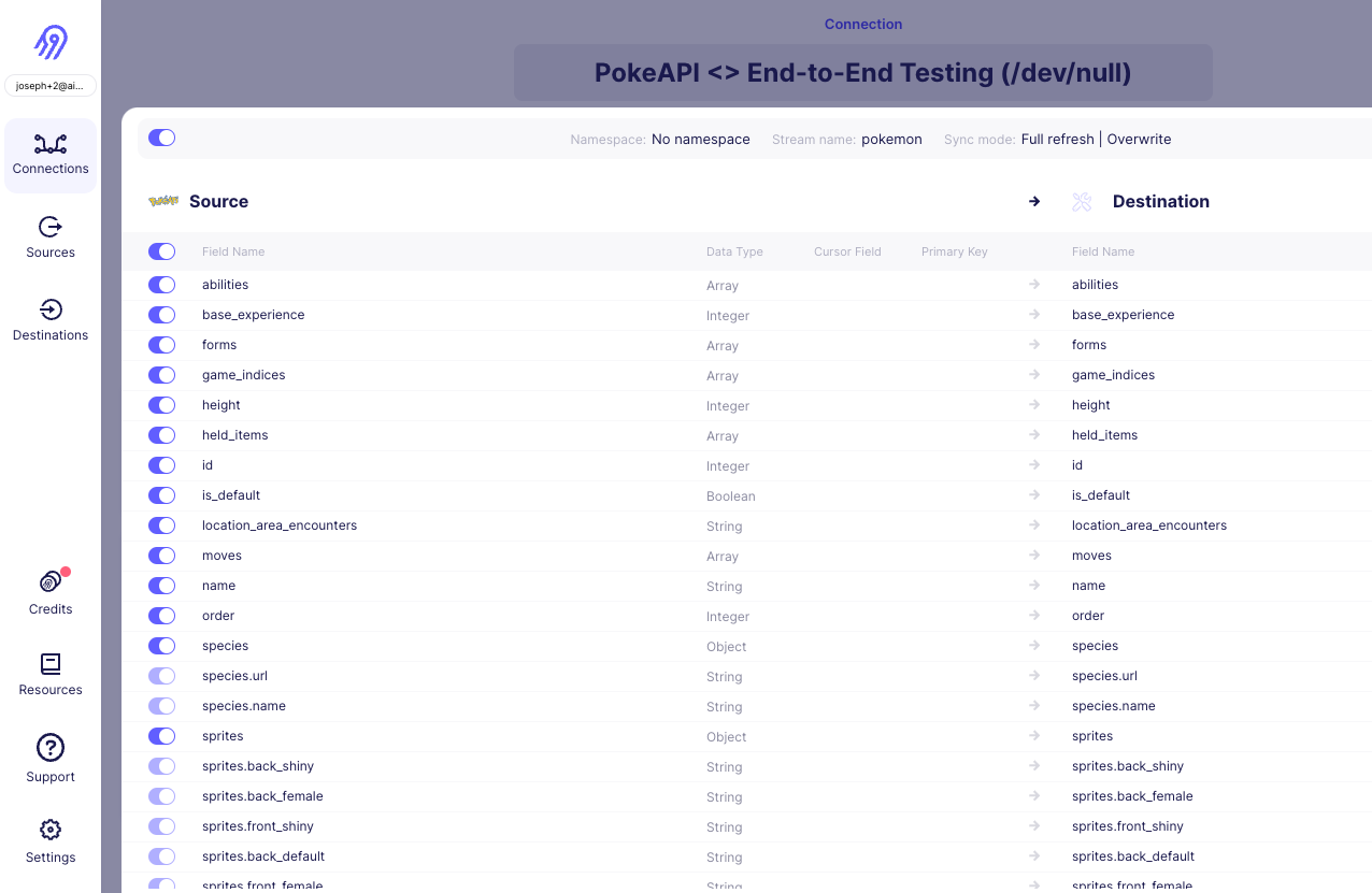 New Table Should Use Switches Instead Of Checkboxes · Issue 22429 · Airbytehqairbyte · Github