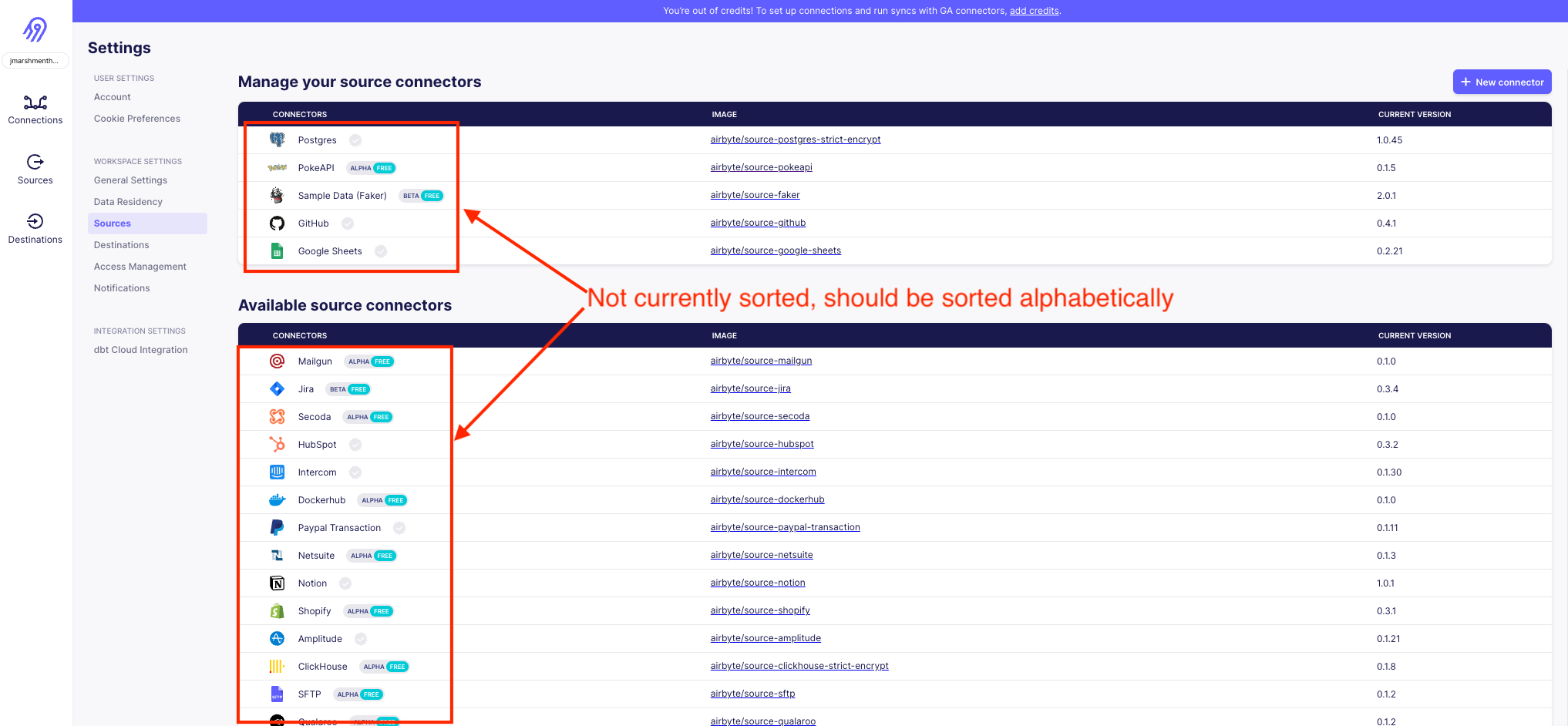 Sort Source And Destination Tables Alphabetically · Issue 23077 · Airbytehqairbyte · Github