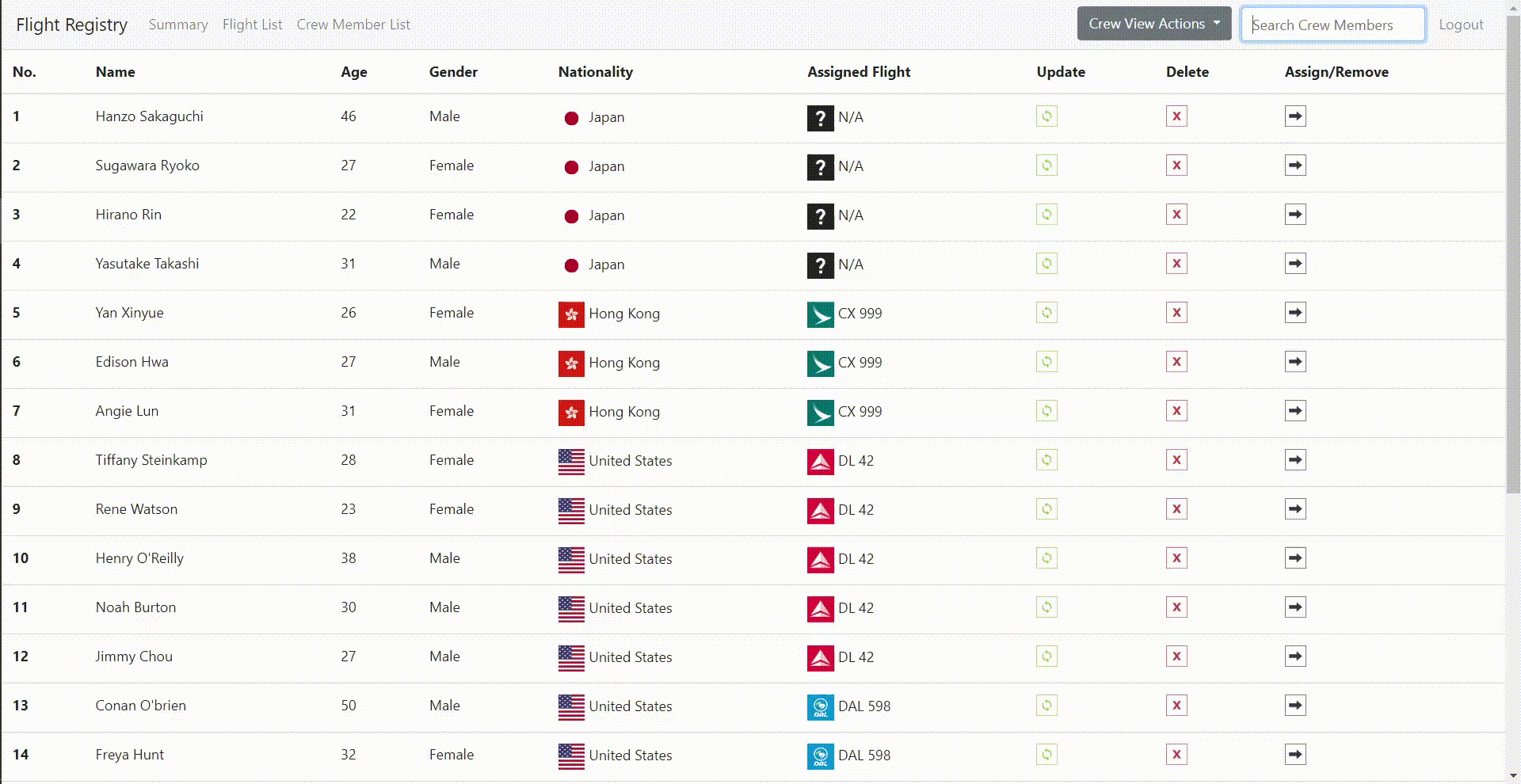 GitHub - hungjsong/Flight-Regisitry: App that allows users to add ...