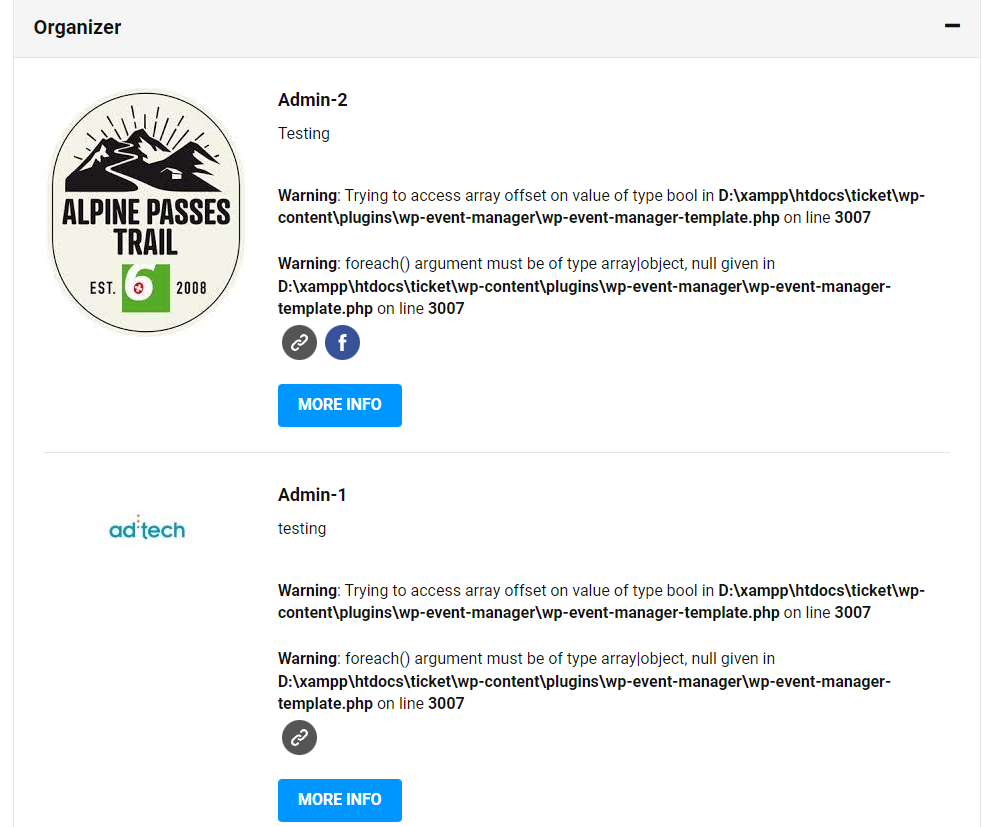 Display warning message in the venue/organizer section · Issue #1152 · wpeventmanager/wp-event ...