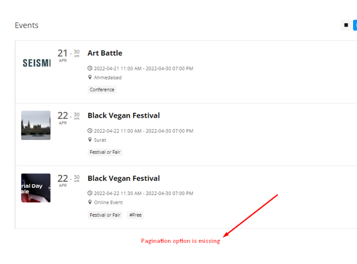 Backend - Past events listing - Pagination is not working · Issue #69 · wpeventmanager/wpem-divi ...