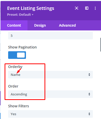 Order by name attribute is not working · Issue #73 · wpeventmanager/wpem-divi-elements · GitHub
