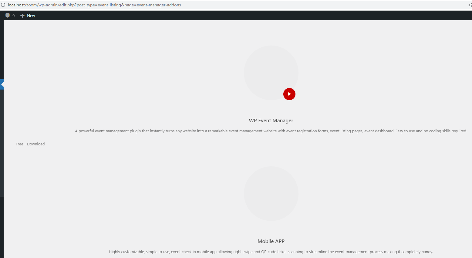 Addons menu in WP Event Manager plugin details are not availabel properly · Issue #1196 ...