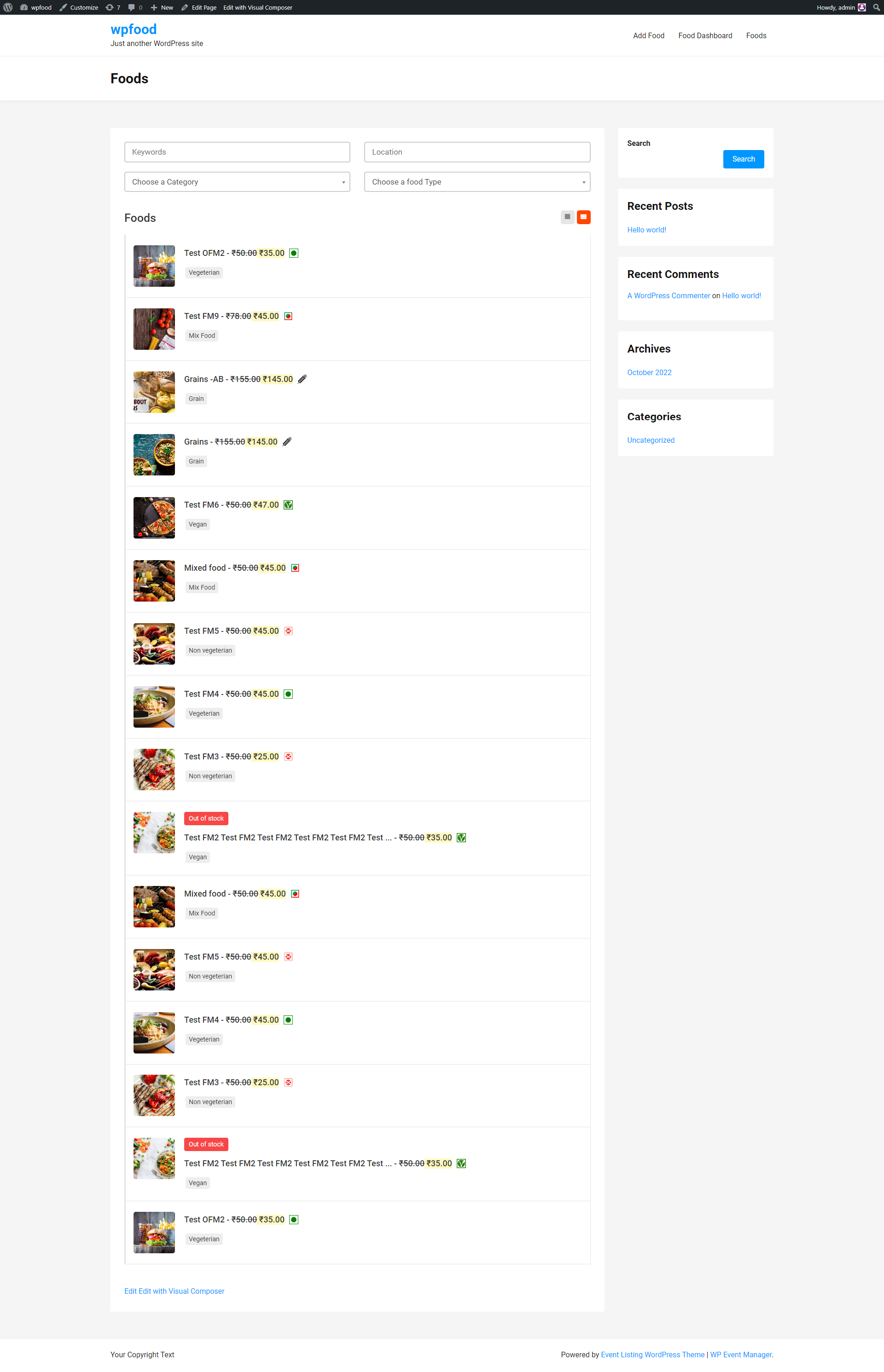 Foods are missing in the list/Grid view section · Issue #150 · wpfoodmanager/wp-food-manager ...