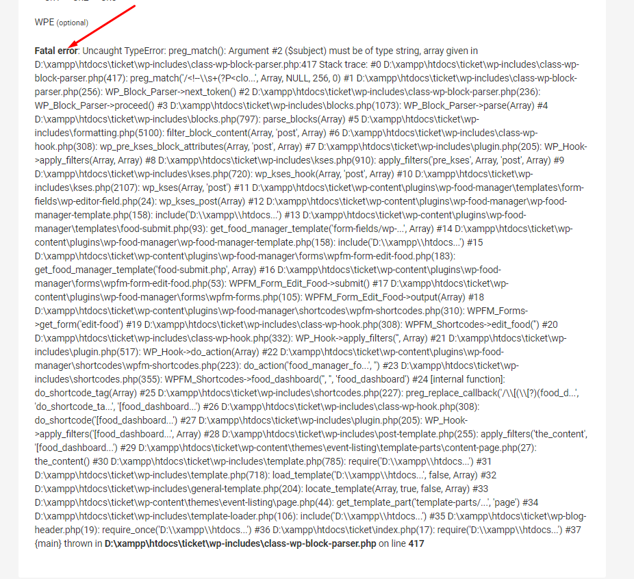 Fatal error message is display · Issue #172 · wpfoodmanager/wp-food-manager · GitHub