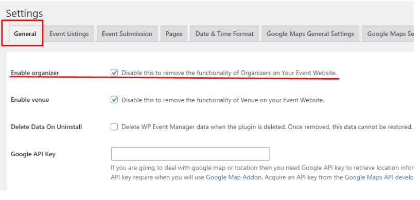 Missing screenshot for the organizer in the general tab · Issue #1166 · wpeventmanager/wp-event ...