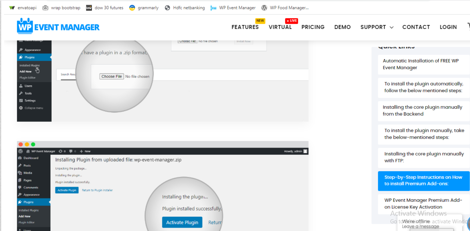 Need to add steps wise screenshot for install Premium Add-ons · Issue #1461 · wpeventmanager/wp ...