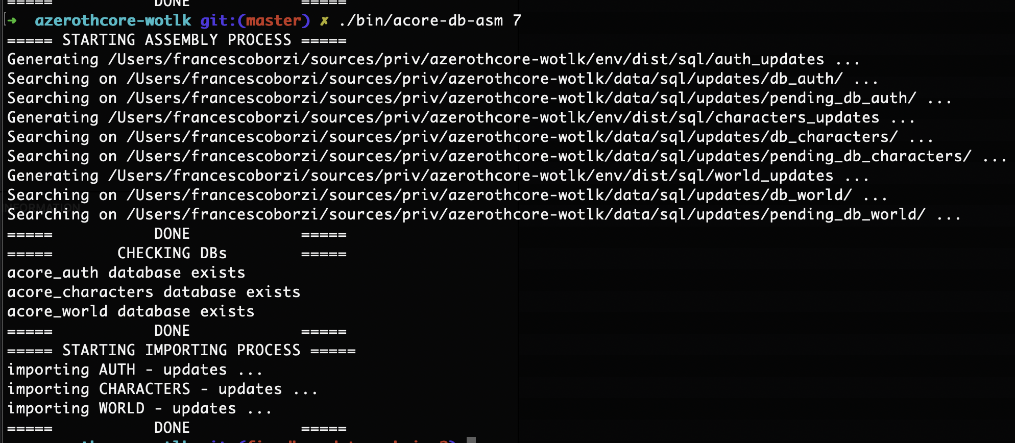 Feature: Allow to only update world · Issue #4344 · azerothcore/azerothcore-wotlk · GitHub