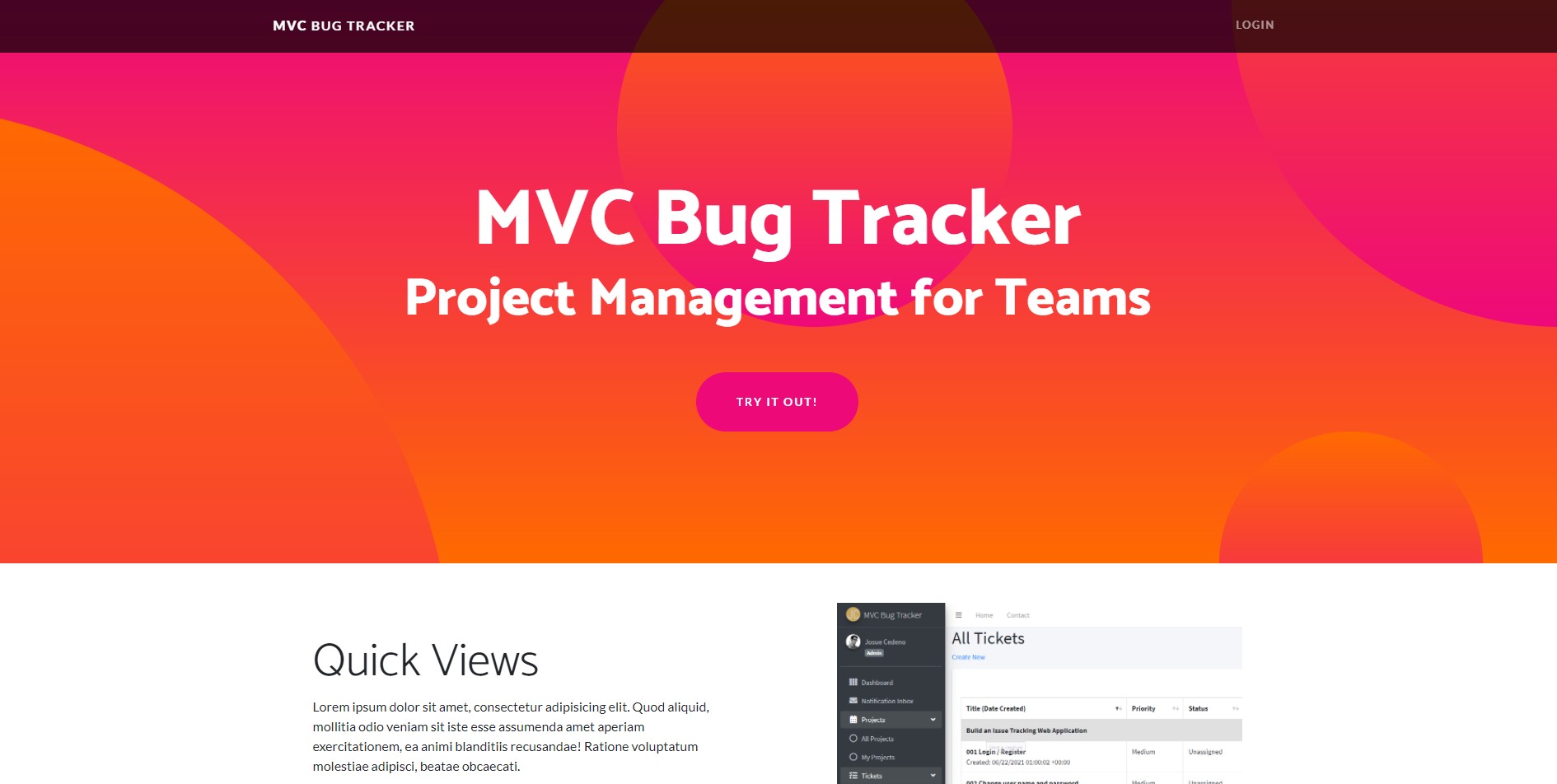 Github Javbdford Dotnet Core Bugtracker A Custom Designed Core Application With