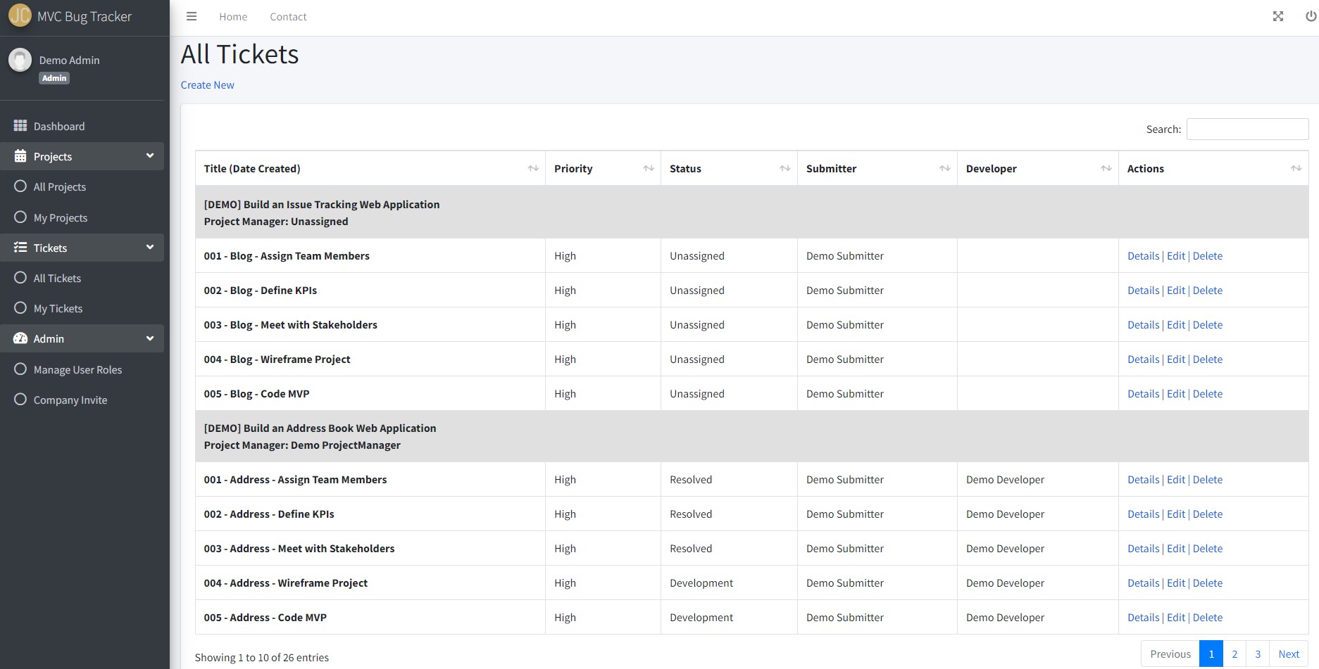 Github Javbdford Dotnet Core Bugtracker A Custom Designed Core Application With