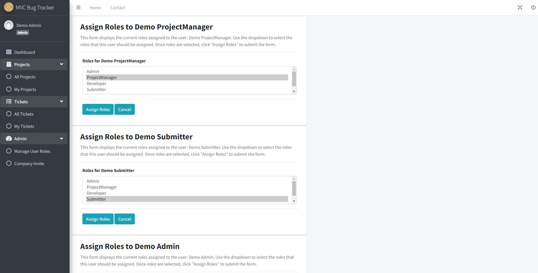 Github Javbdford Dotnet Core Bugtracker A Custom Designed Core Application With