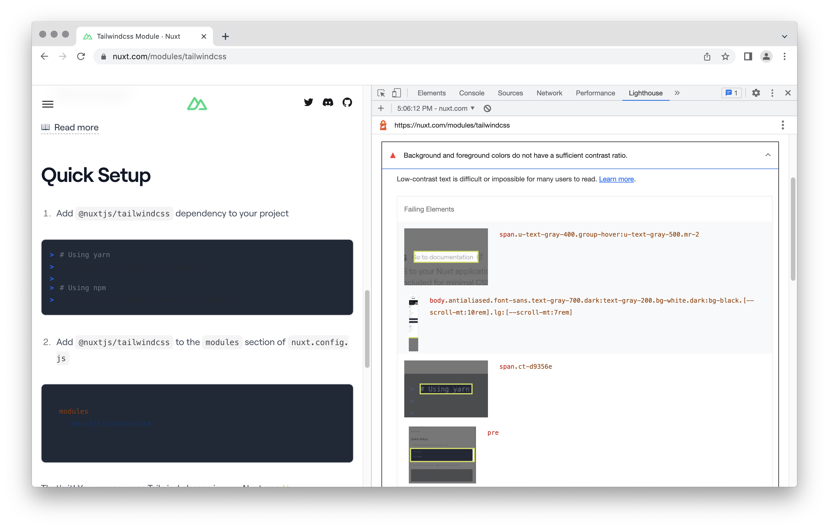 Module Docs: Almost no contrast on code snippets · Issue #15823 · nuxt/nuxt · GitHub