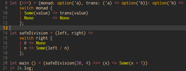 Improve option monad · Issue #1710 · reasonml/reason · GitHub