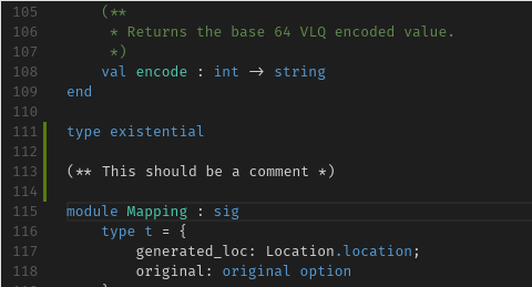 Empty type breaks syntax highlighting in .mli file · Issue #211 · reasonml-editor/vscode ...