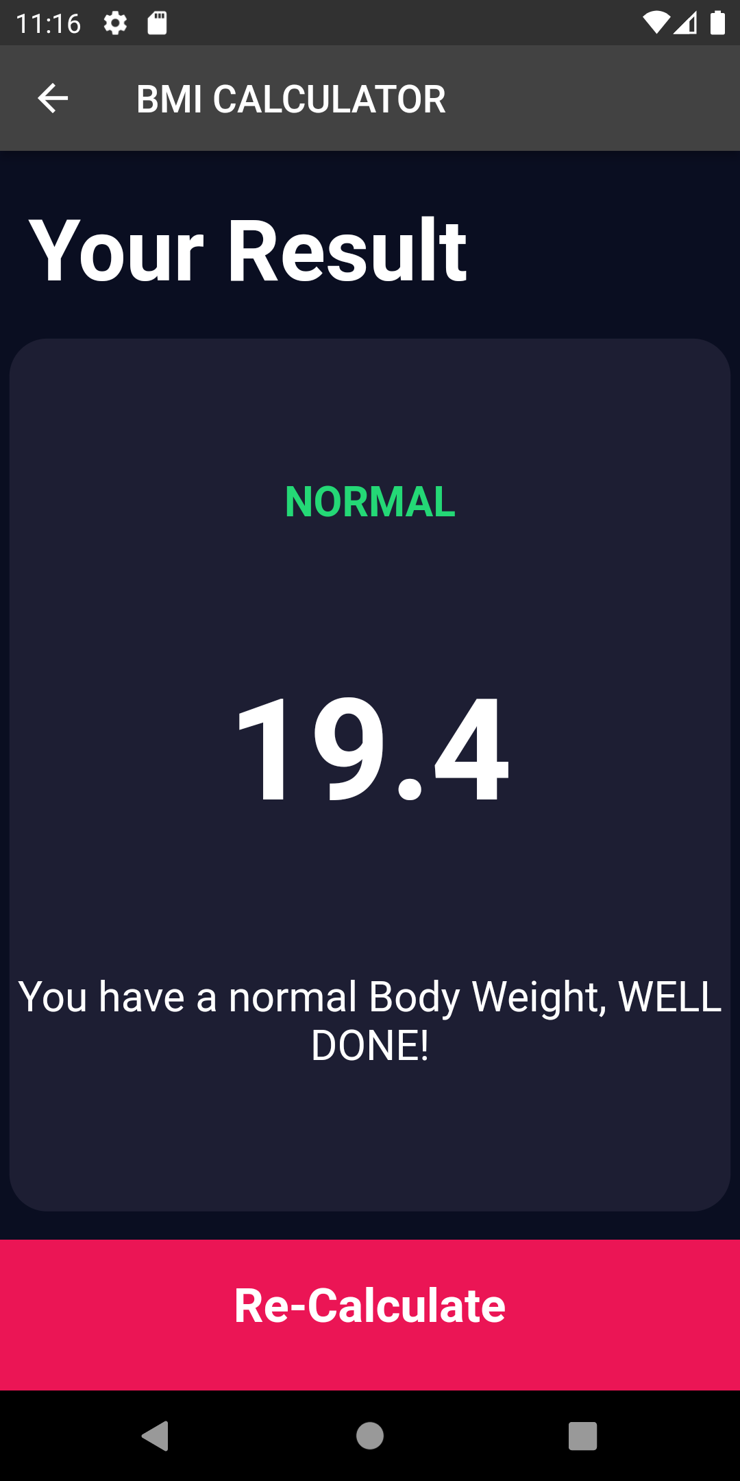 GitHub - agamairi/BMI-Calculator: Made a BMI Calculator using flutter ...