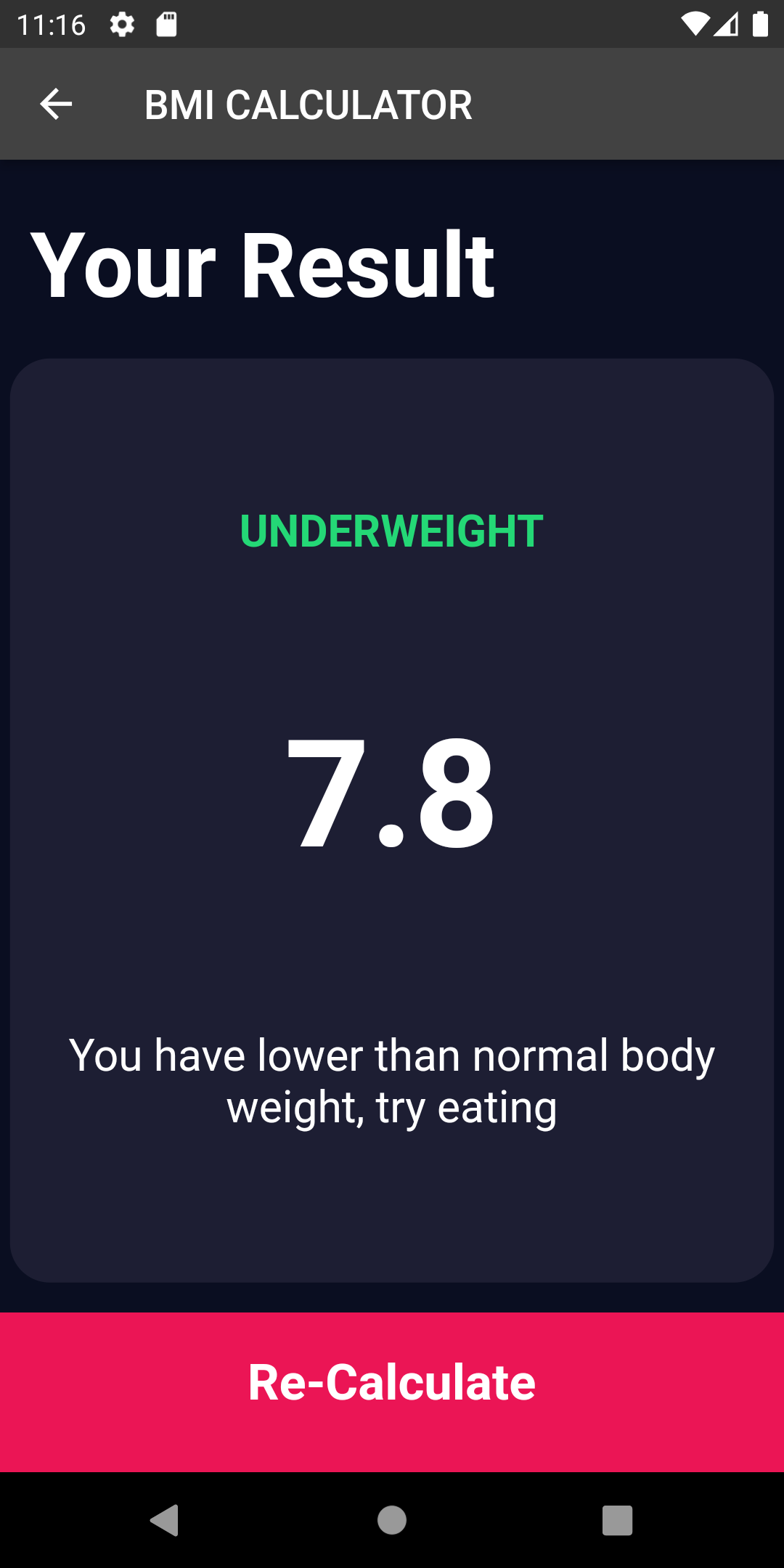 GitHub - agamairi/BMI-Calculator: Made a BMI Calculator using flutter and dart