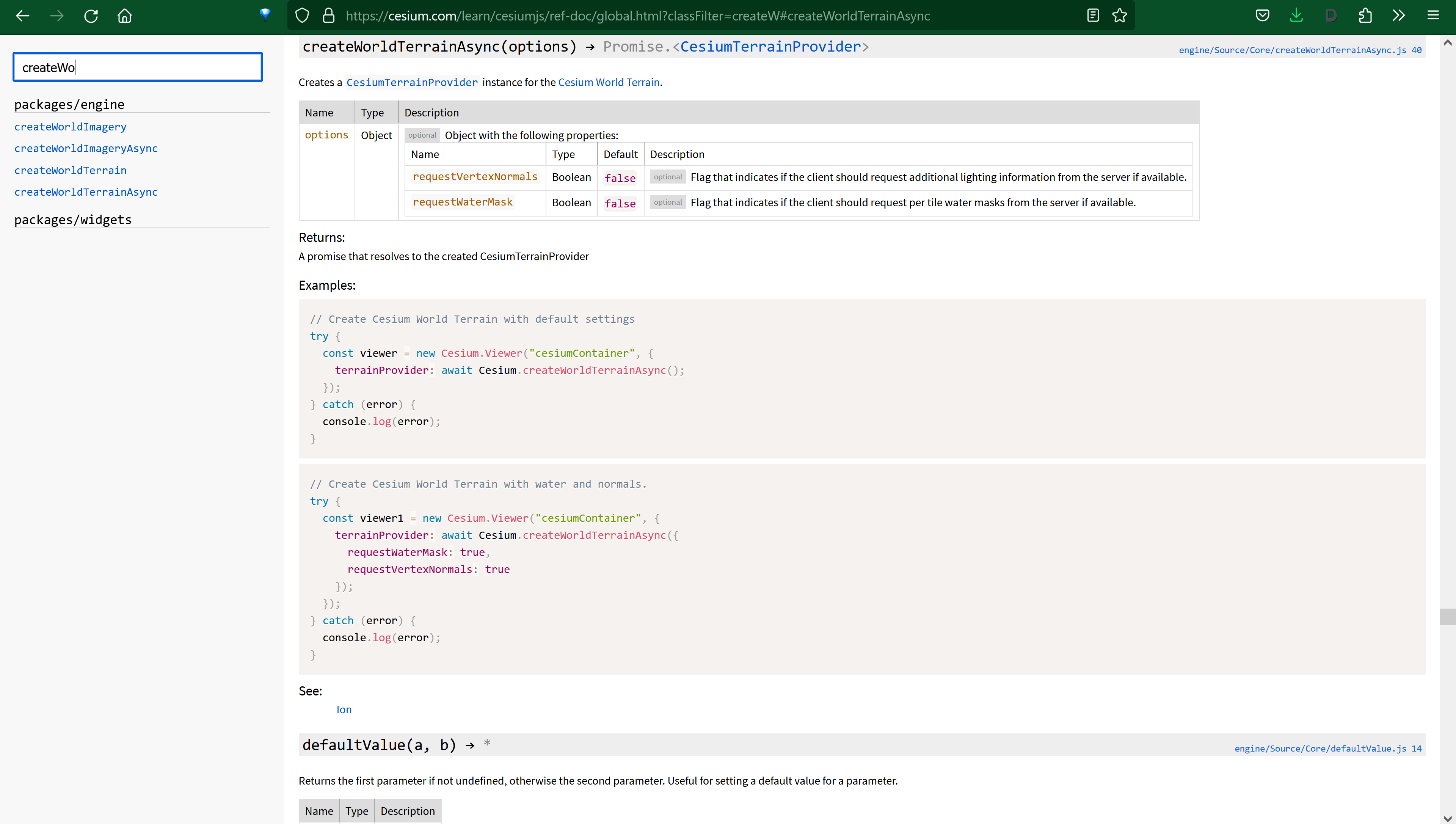 Cesium reference docs host old versions of the documentation in certain pages. · Issue #11303 ...