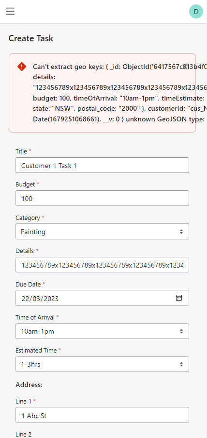 [Customer] User can post a job (i.e. Create a task) · Issue #179 · codesydney/migram-frontend ...