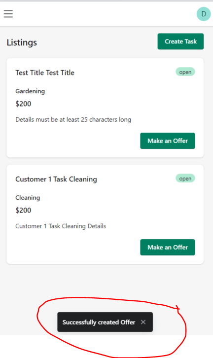 [Service Provider] User can browse posted tasks by the customer and make an offer · Issue #185 ...