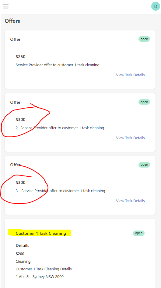 [Service Provider] User can browse posted tasks by the customer and make an offer · Issue #185 ...