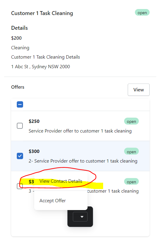 [Customer] View Contact Details of the service provider seems not working. · Issue #192 ...