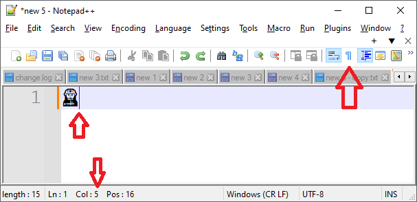 Incorrect column count on using certain emoji's · Issue #13760 · notepad-plus-plus/notepad-plus ...
