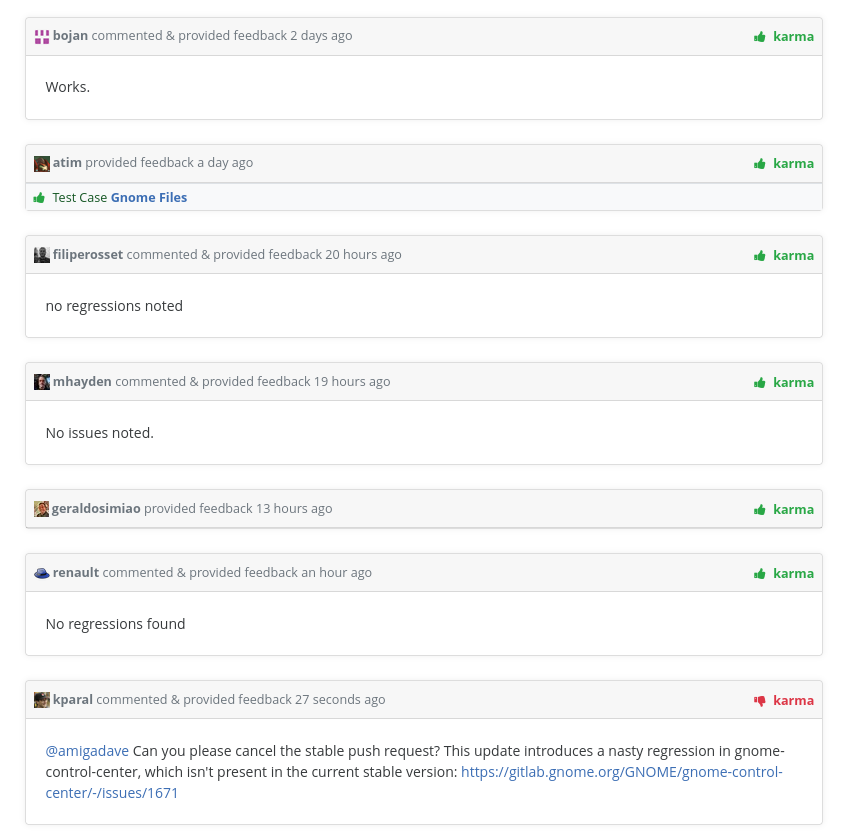 Make negative karma comments a bit more visible · Issue #4500 · fedora-infra/bodhi · GitHub