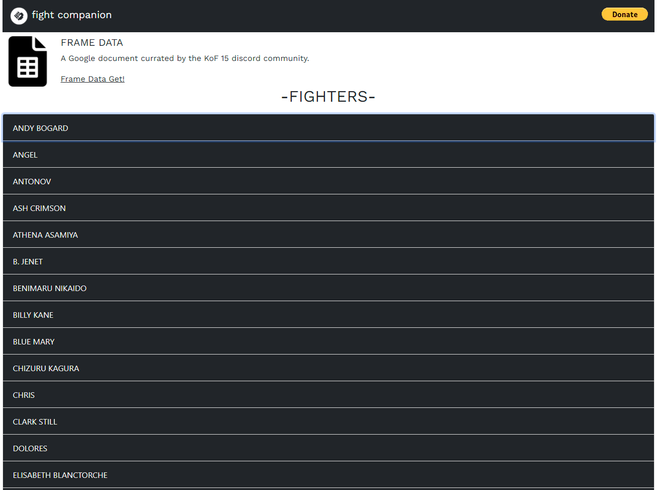 GitHub - shivermotion/fight-companion: King of Fighters Move Data Base