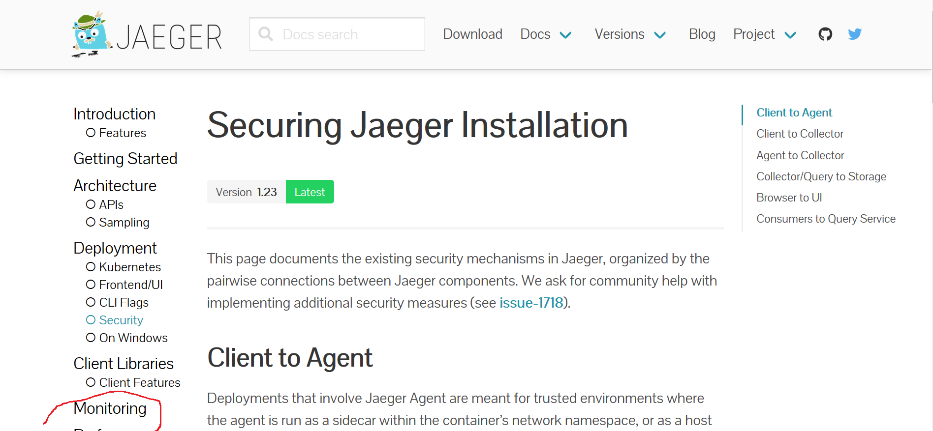 Side menu doesn't fit on 13' screens. · Issue #508 · jaegertracing/documentation · GitHub