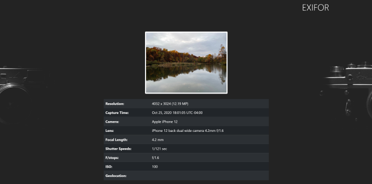 GitHub - holamleung/exifor: A web program that helps you explore the Exif data