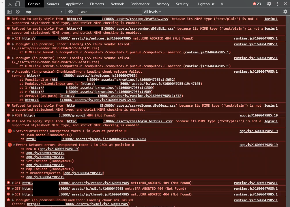 Error after install ver 2.5.144 [Refused to apply style because its MIME type ('text/plain') is ...