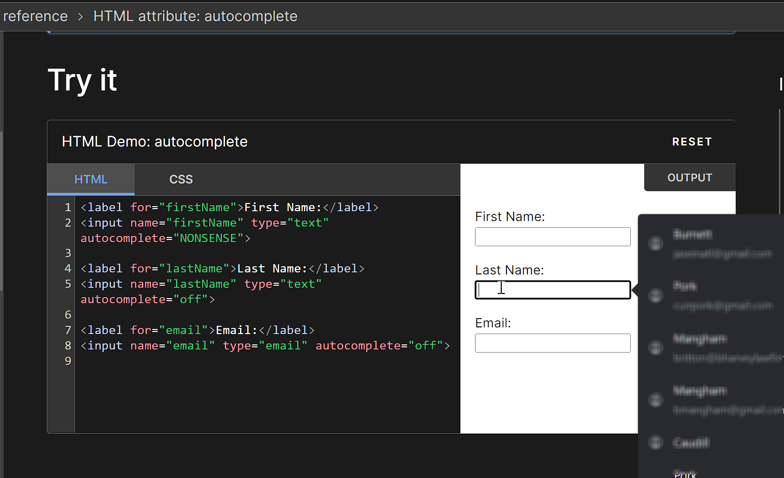 Autocomplete Article is INVALID for CHROME · Issue #24875 · mdn/content · GitHub