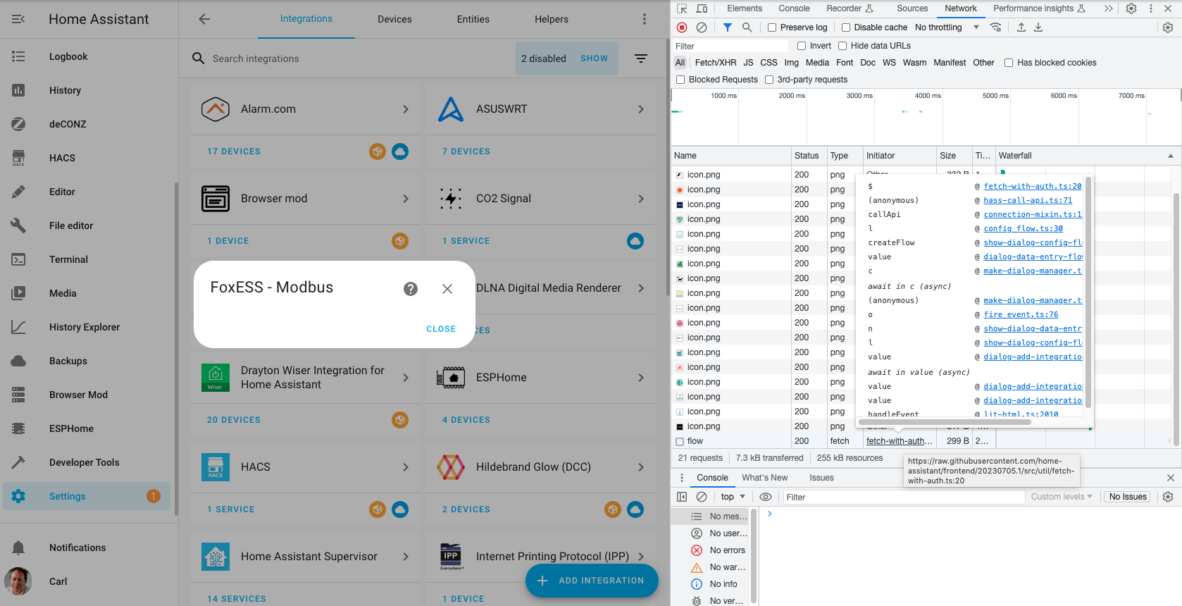 Configuration wizard taking long time to start up · nathanmarlor foxess_modbus · Discussion #384 ...