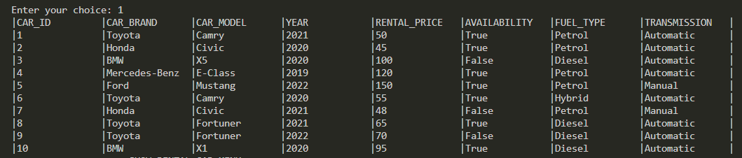 Github Chris503g Rental Car Management System Python