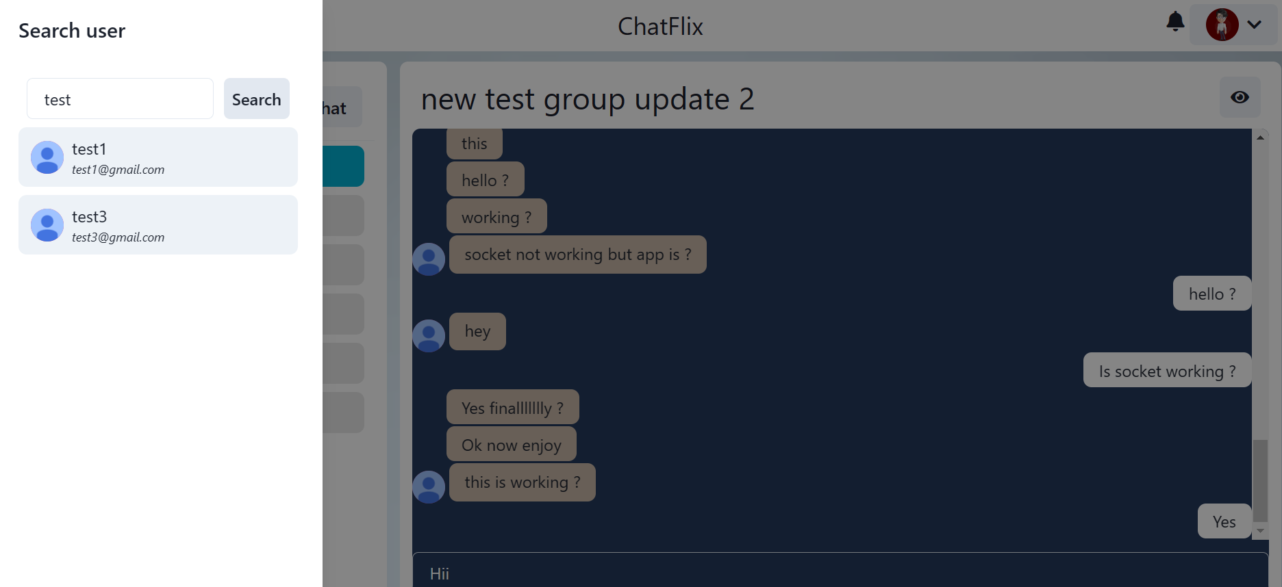 GitHub - tusharjain365/chatflix: MERN Chat app