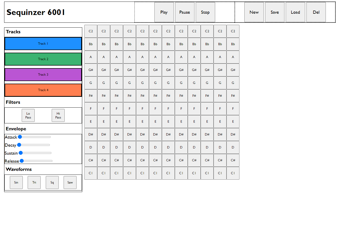Github Tdepsequinzer 6001 Flatiron School Phase 2 Project A Synthesizer Sequencer Used To 