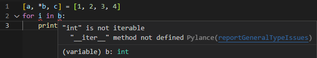Variable with asterisk when unpacking lists has wrong type · Issue ...