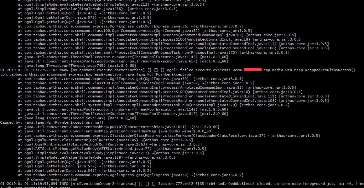 ognl 执行静态方法执行代码报NPE · Issue #417 · alibaba/arthas · GitHub