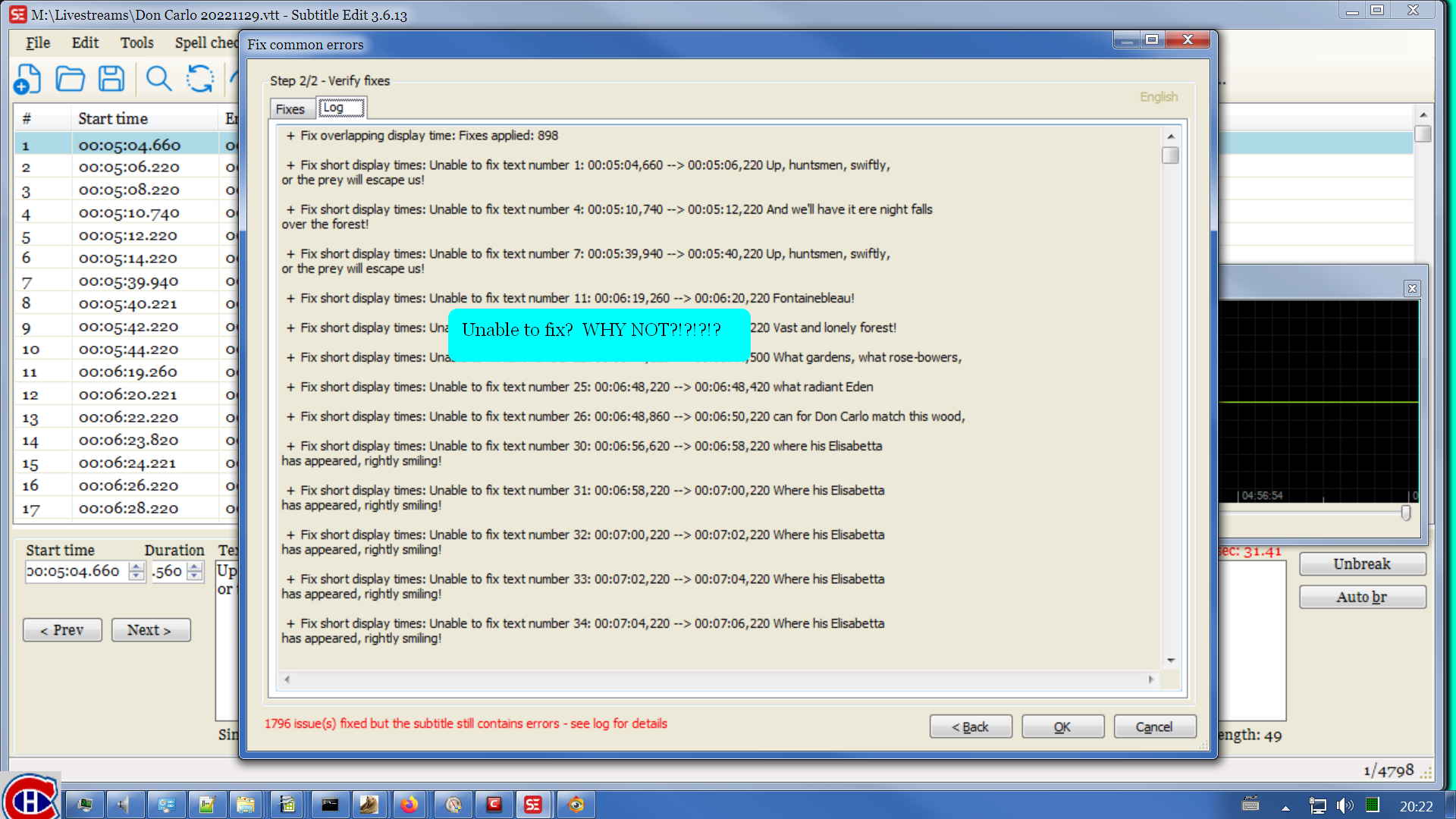 3.6.13/151: Fix Common Errors doesn't seem to be fixing anything · Issue #7086 · SubtitleEdit ...
