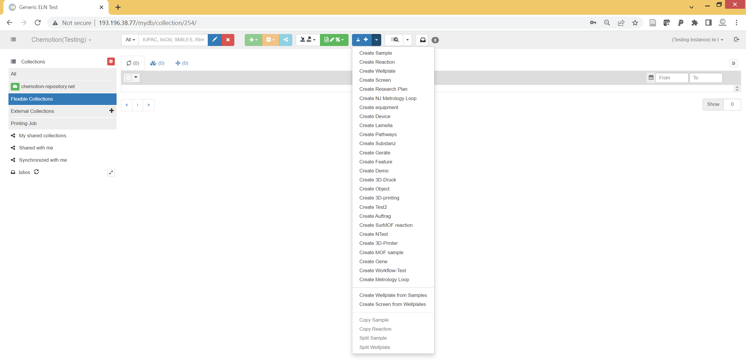 Enhancement of "add" function for generic elements · Issue #690 · ComPlat/chemotion_ELN · GitHub