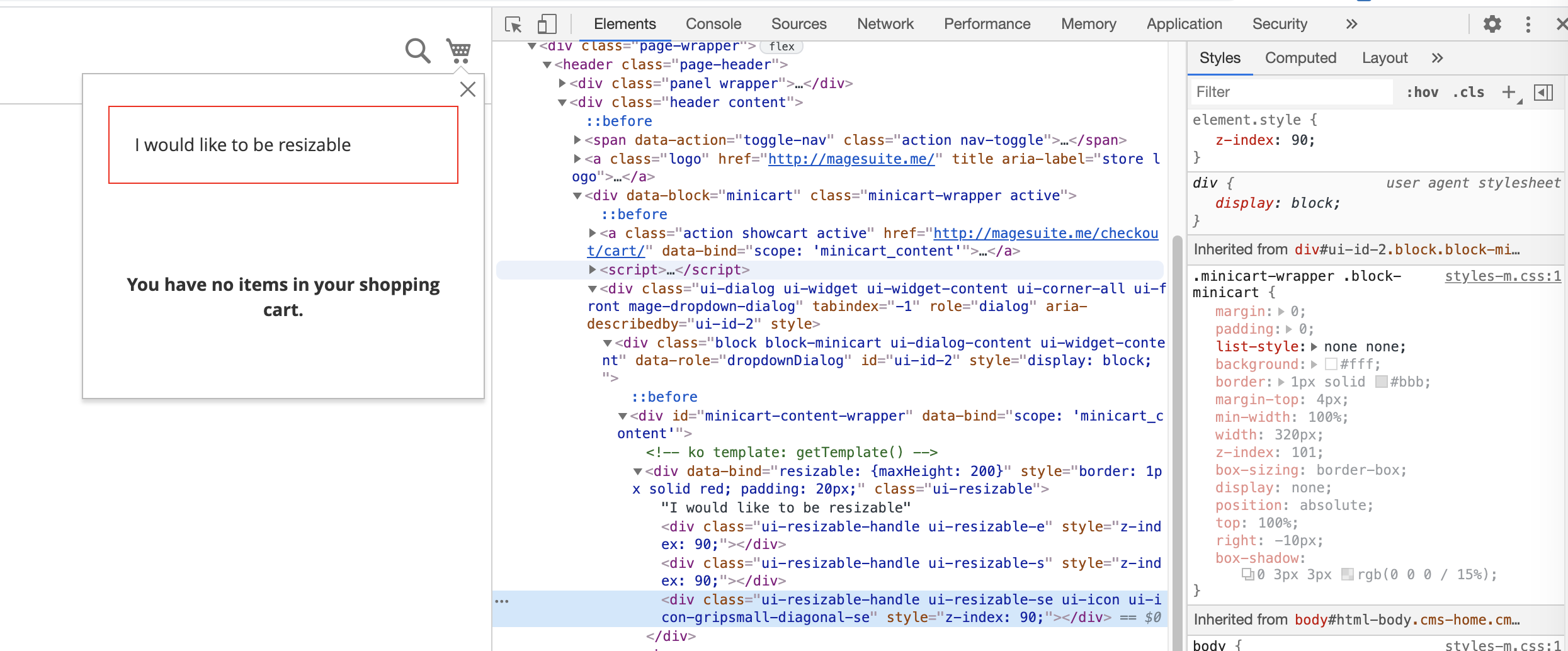 Resizable knockout binding does not work on the frontend · Issue #32753 · magento/magento2 · GitHub