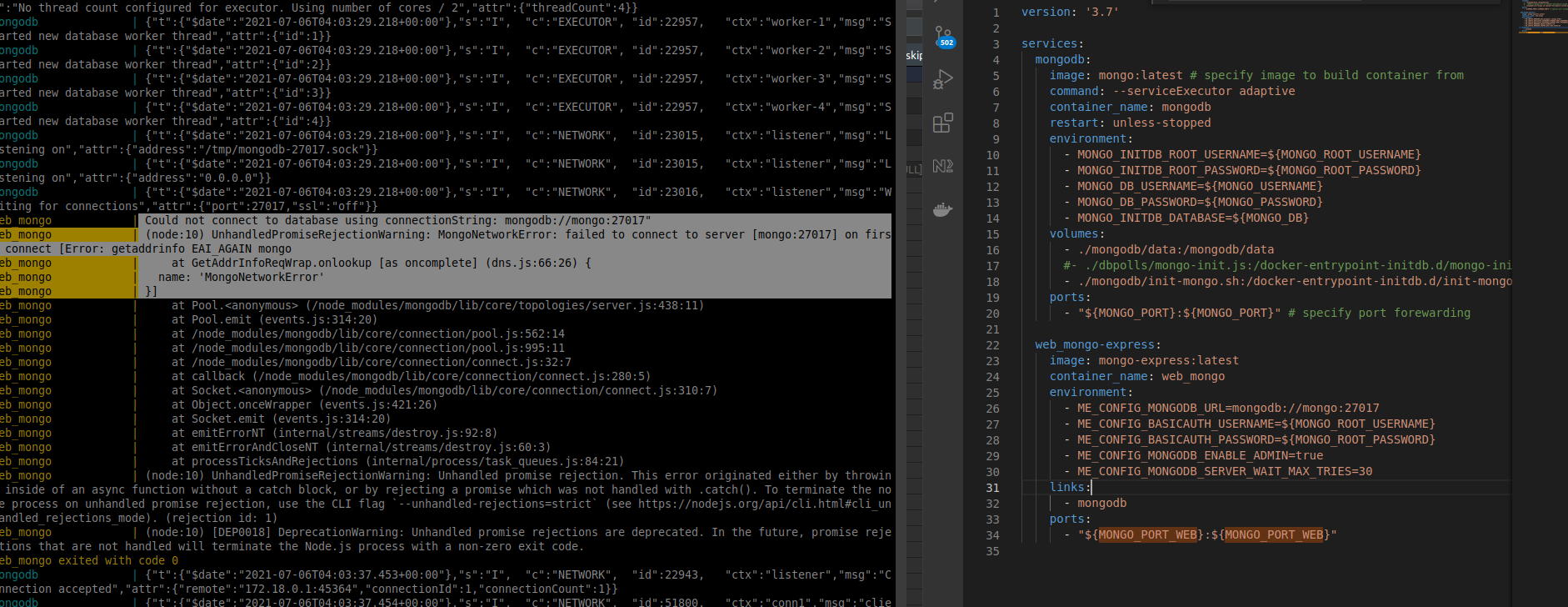 Could Not Connect To Database Using ConnectionString Mongodb mongo 