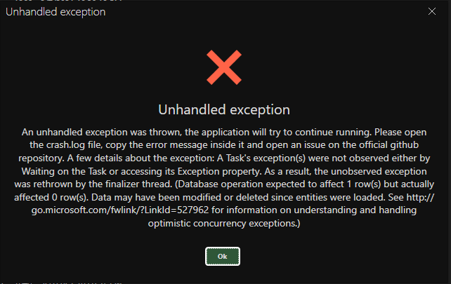 [Bug]: [Native UI APP] Popup With Error Repeatedly · Issue #433 · openbullet/OpenBullet2 · GitHub