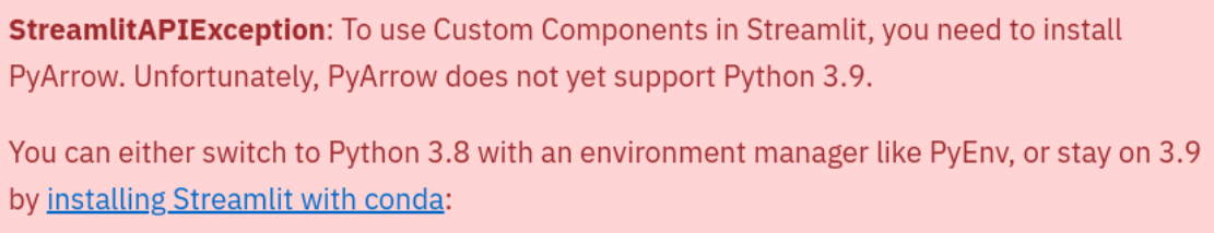 PyArrow does not support Python 3.9 · Issue #3370 · streamlit/streamlit · GitHub