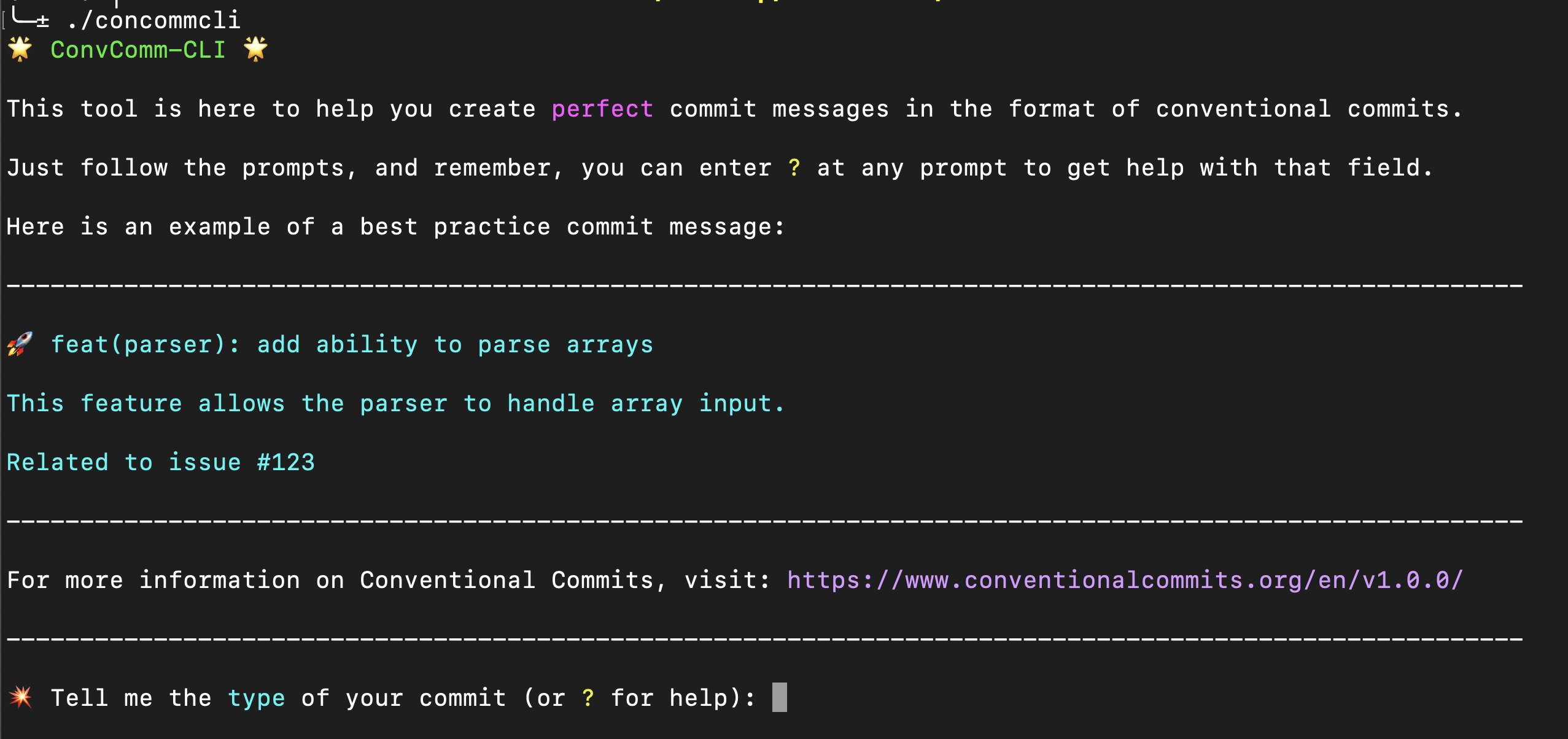GitHub - fifthfrankie/ConCommCLI: A simple CLI tool to orchestrate a commit in a conventional format