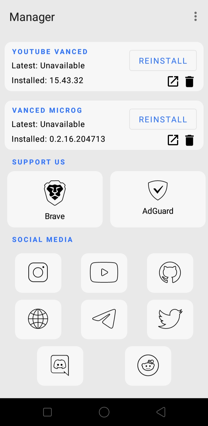 back to the previous version · Issue #395 · TeamVanced/VancedManager · GitHub