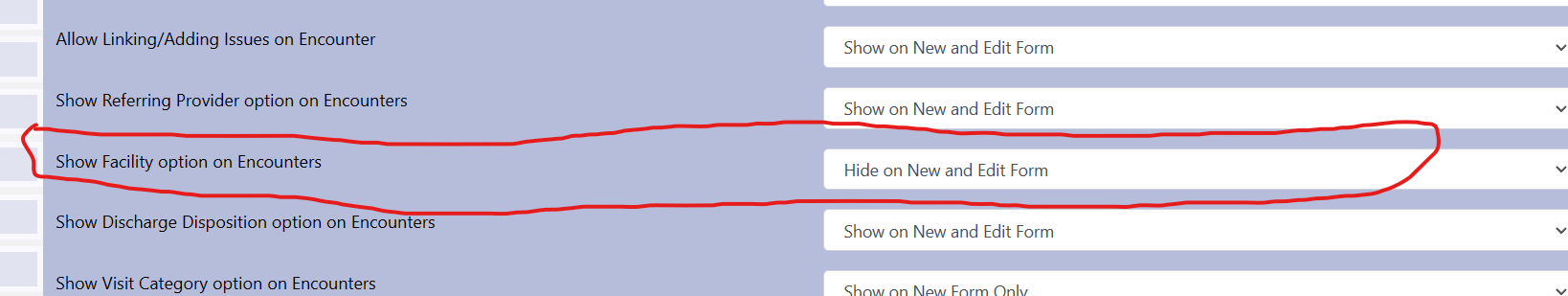 Error Creating New Encounter If Facility Is Hidden · Issue 6230