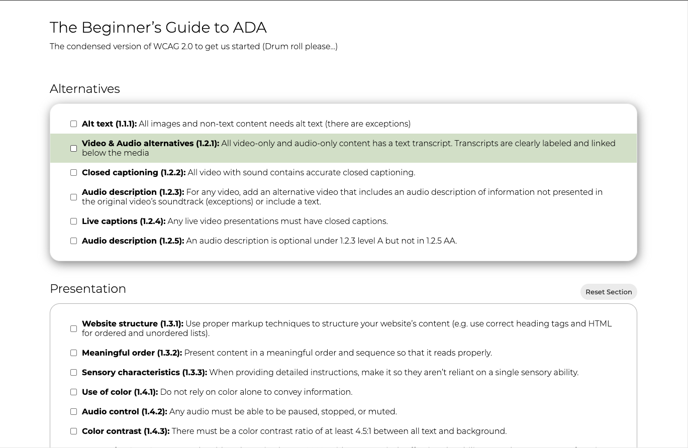 GitHub - pblakeslee/web-accessibility-checklist: Welcome to the beta ...